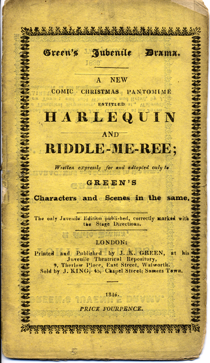 Toy Theatre - Reproduction Play - JK Green's Harlequin Riddle-Me-Ree ...